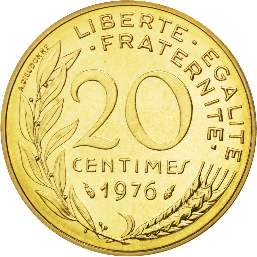 #29931 Vème République, 20 Centimes Marianne 1976, KM 930 : FDC, 20 ... #29931 Vème République, 20 Centimes Marianne 1976, KM 930 : FDC, 20 ...