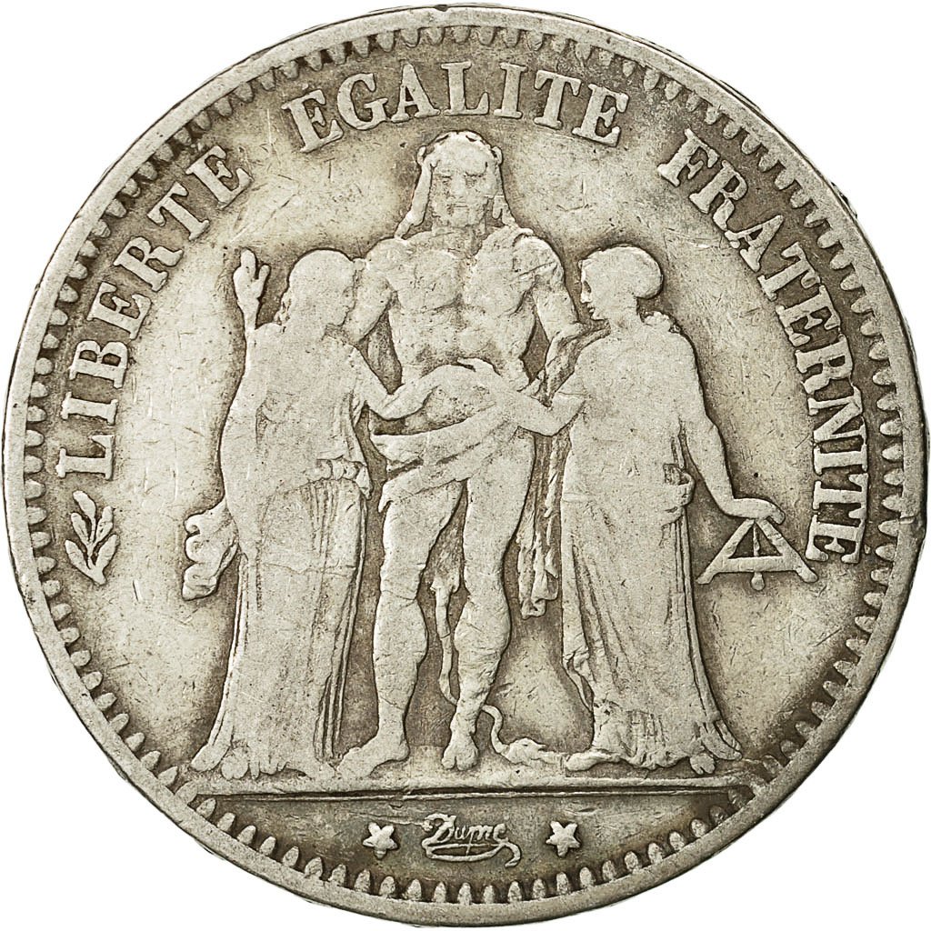 #454638 Monnaie, France, Hercule, 5 Francs, 1874, Bordeaux,TB+,Arg,KM ... #454638 Monnaie, France, Hercule, 5 Francs, 1874, Bordeaux,TB+,Arg,KM ...