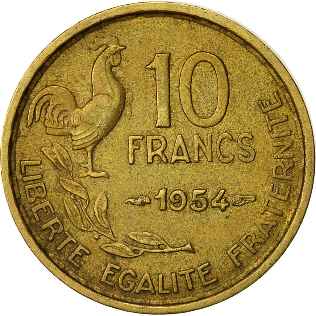 #482149 Monnaie, France, Guiraud, 10 Francs, 1954, Paris, TTB, Aluminum ... #482149 Monnaie, France, Guiraud, 10 Francs, 1954, Paris, TTB, Aluminum ...