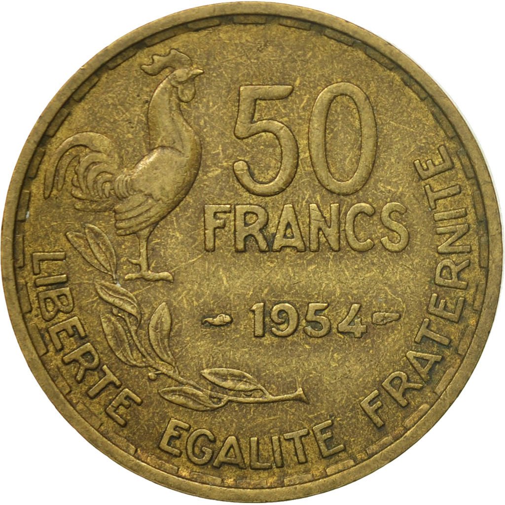 #526026 Monnaie, France, Guiraud, 50 Francs, 1954, Paris, TB+, Aluminum ... #526026 Monnaie, France, Guiraud, 50 Francs, 1954, Paris, TB+, Aluminum ...