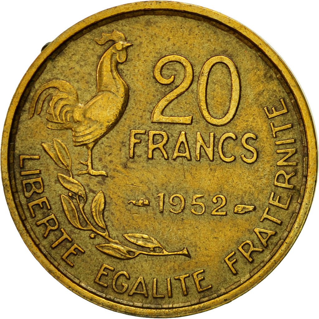 #542137 Monnaie, France, Guiraud, 20 Francs, 1952, Paris, TTB, Aluminum ... #542137 Monnaie, France, Guiraud, 20 Francs, 1952, Paris, TTB, Aluminum ...
