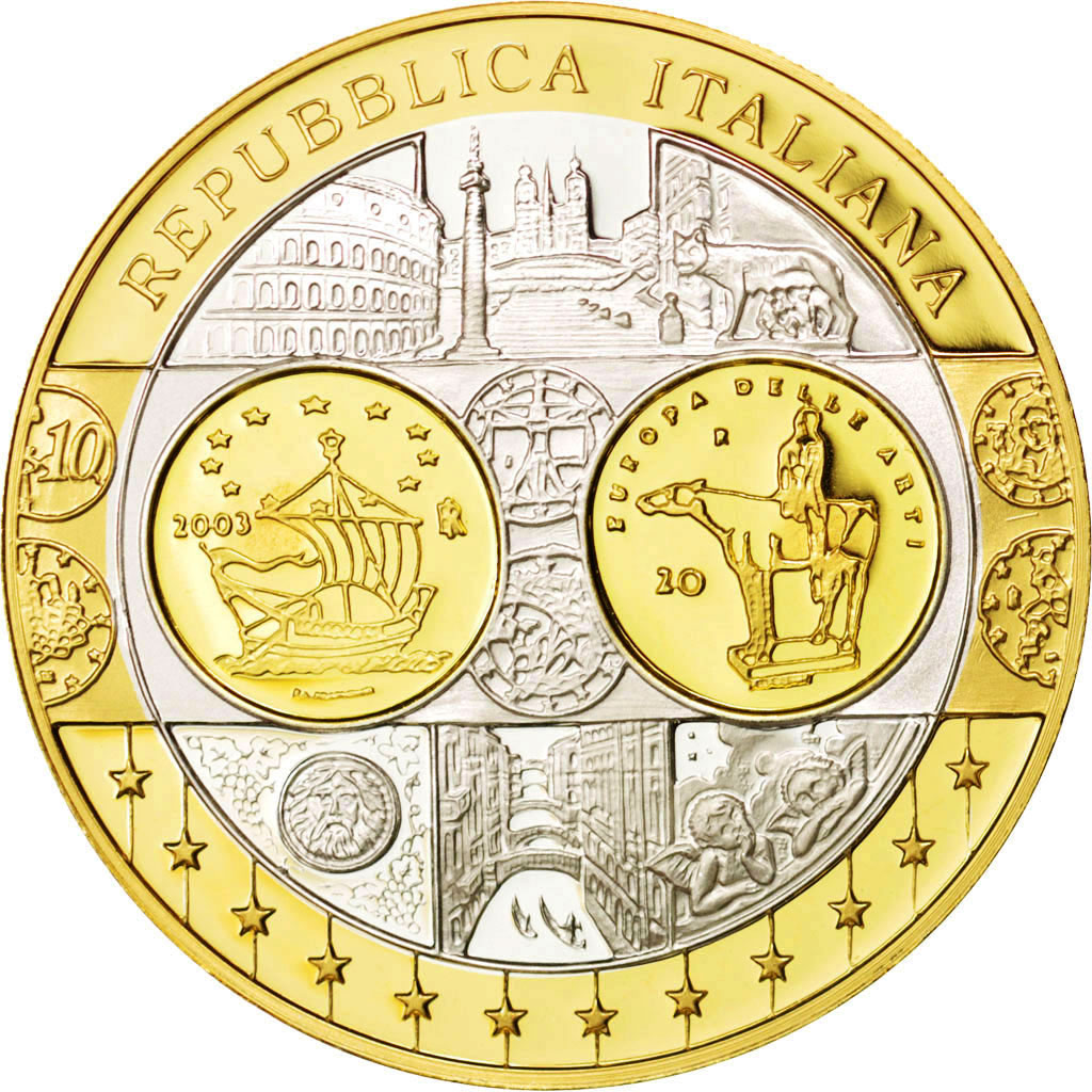 #69248 Les premières frappes en hommage à l'Euro, Italie, Médaille ... #69248 Les premières frappes en hommage à l'Euro, Italie, Médaille ...