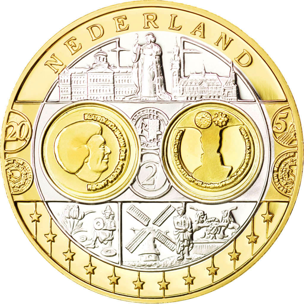 #69256 Les premières frappes en hommage à l'Euro, Pays-Bas, Médaille ... #69256 Les premières frappes en hommage à l'Euro, Pays-Bas, Médaille ...
