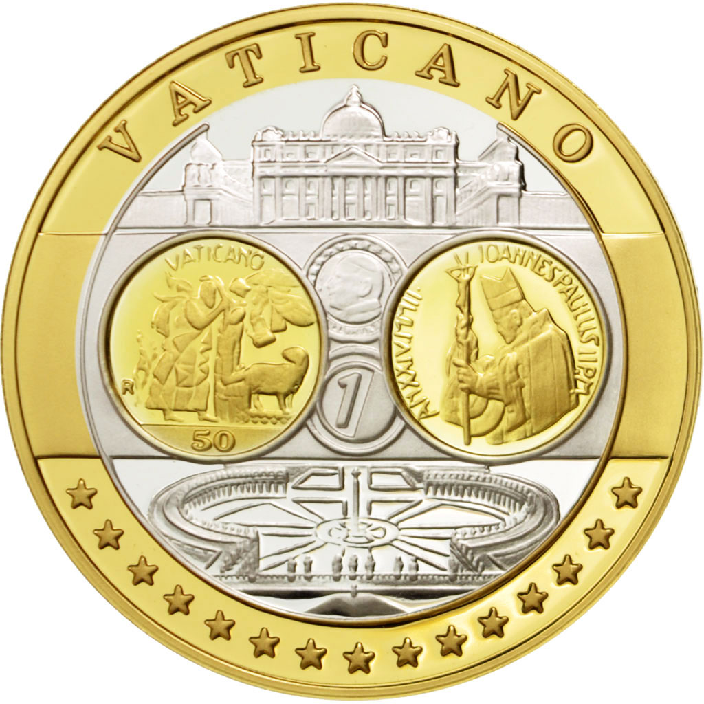 #69707 Les premières frappes en hommage à l'Euro, Vatican, Médaille ... #69707 Les premières frappes en hommage à l'Euro, Vatican, Médaille ...